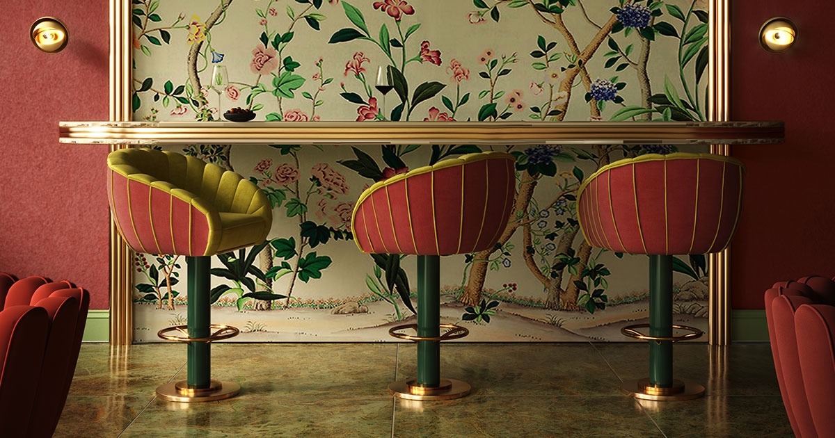 Vivien Swivel Bar Chair by the Glamorous Ottiu Upholstery