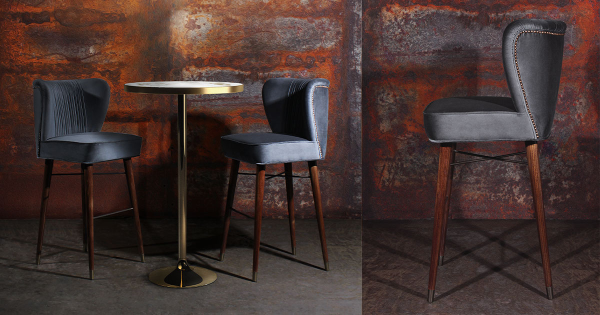 Visconti Bar Chair by the Glamorous Ottiu Beyond Upholstery