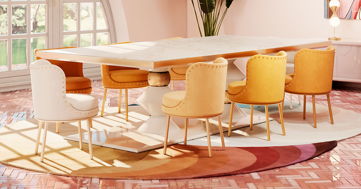 Fay Dining Chair by the Glamorous Ottiu Beyond Upholstery